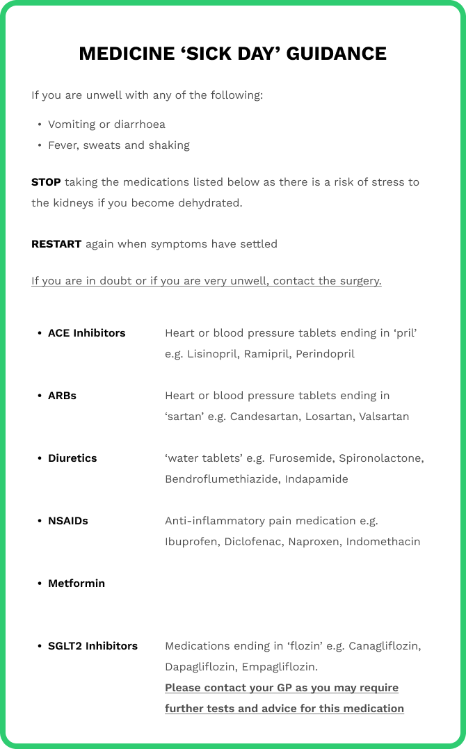 Sick Day Rules | Lunesdale Surgery
