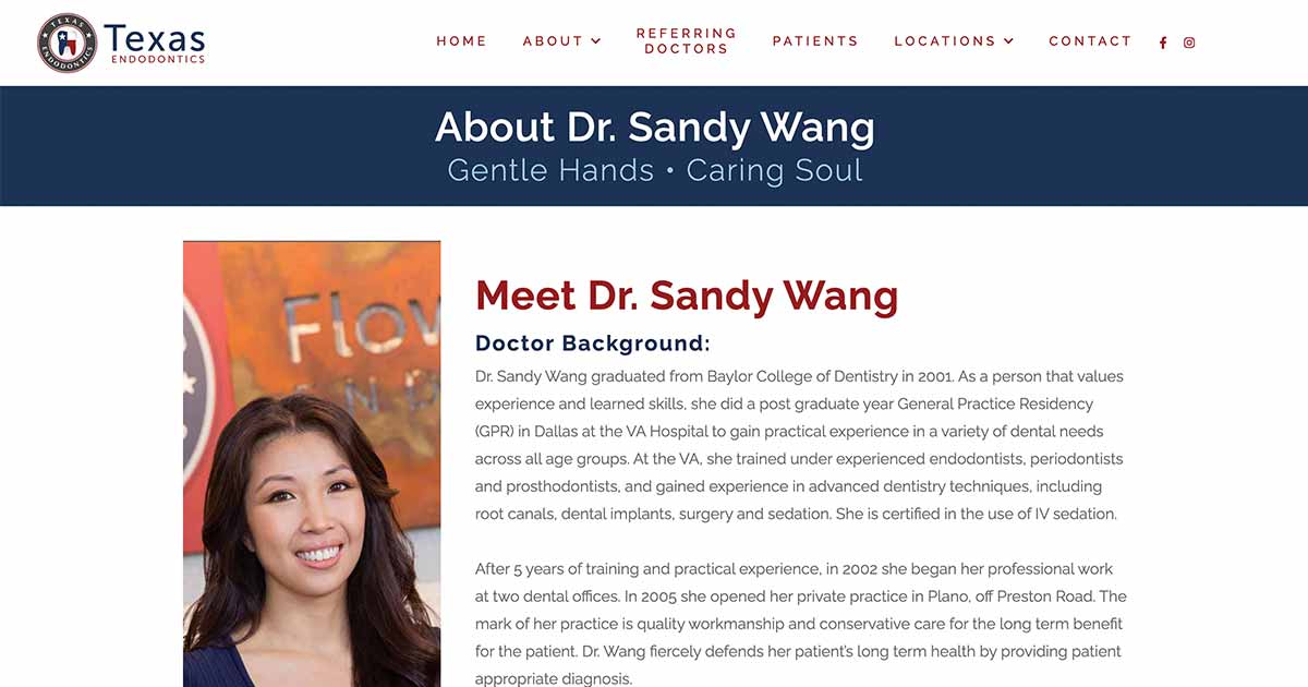 About Dr. Sandy Wang - Biography