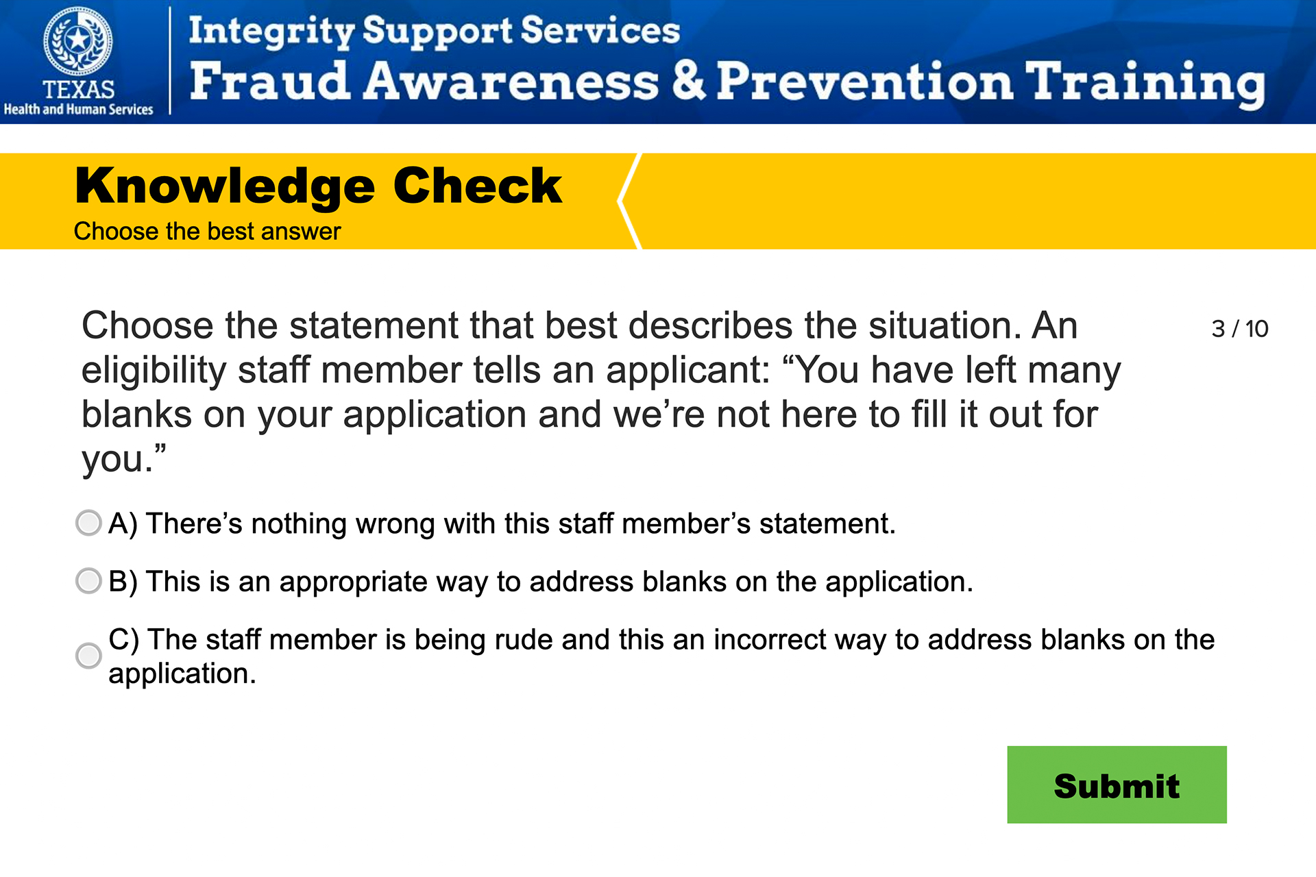SNAP Integrity Support Services Online Training - Case Study ...