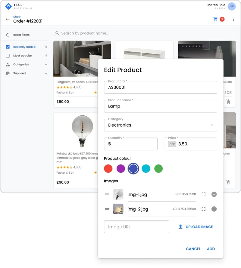 FFAIR | Online Exhibitor Manual & Event Webstore | Free Demo