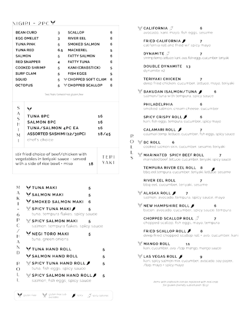 Umi Sushi Menu
