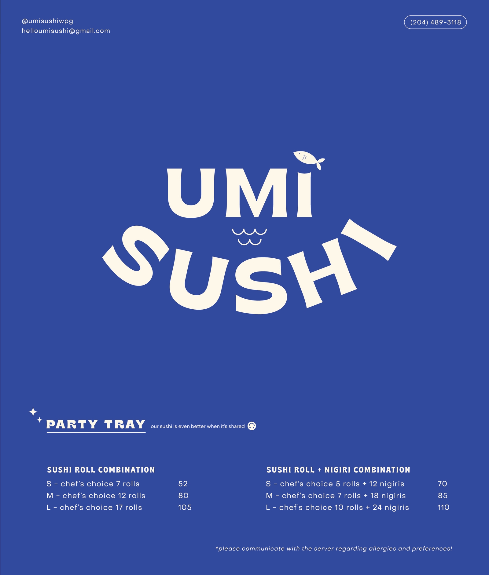 Umi Sushi Menu