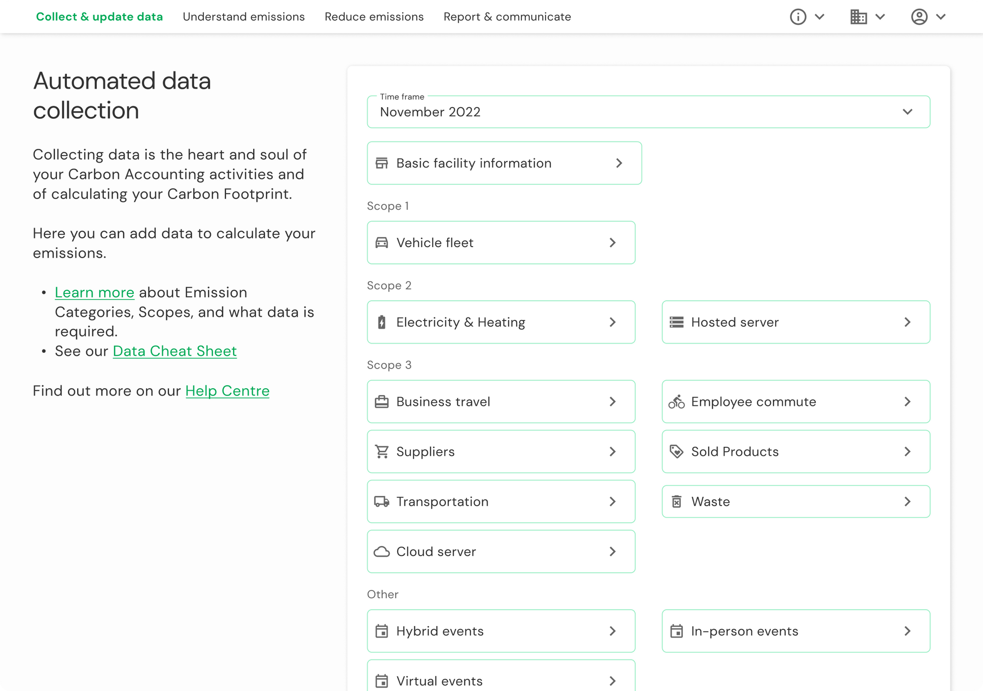 Collect environmental data | Plan A