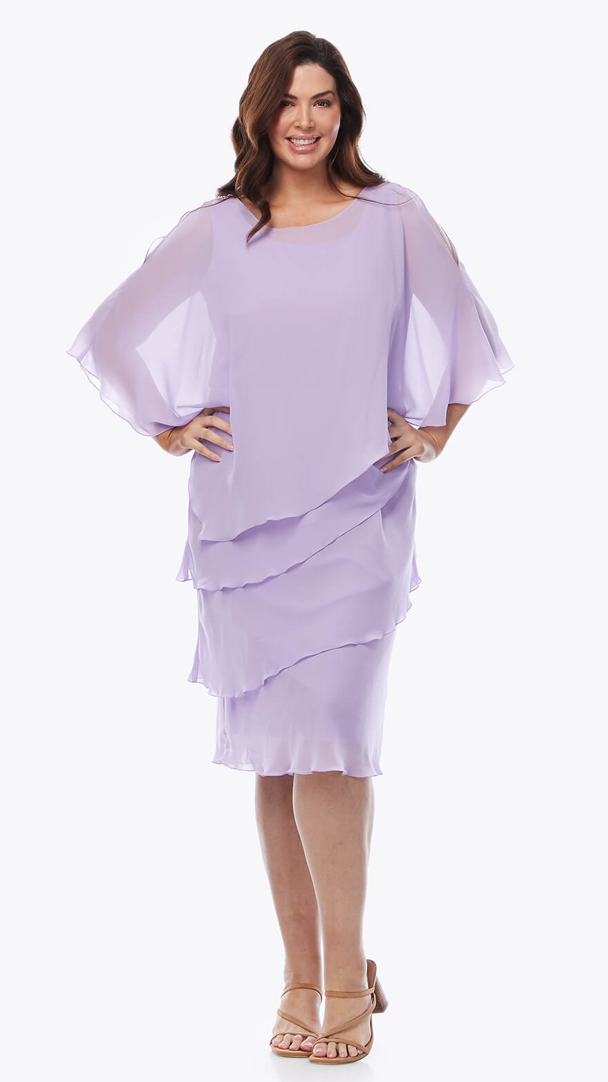Layla Jones - LJ0003 - Short chiffon layered dress