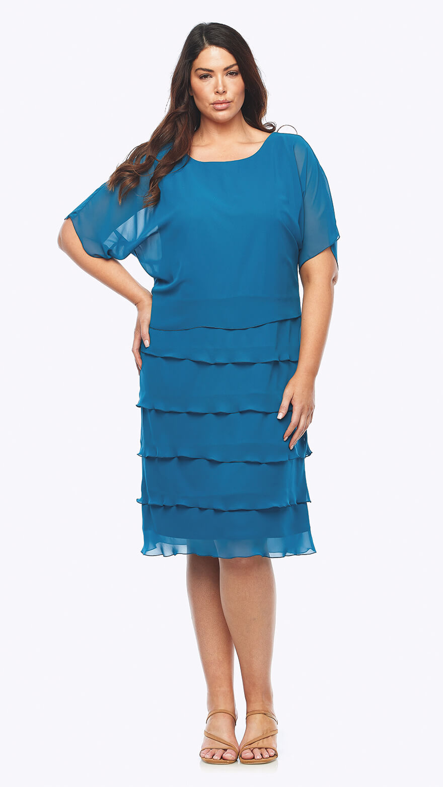 Layla Jones - LJ0432 - short chiffon layered dress