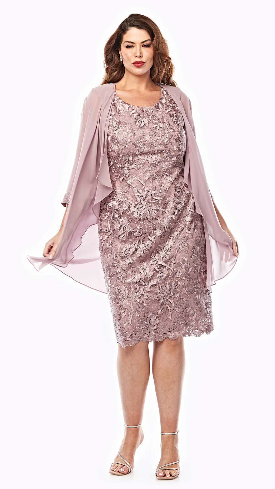 Layla Jones - LJ0439 - Embroidered sequin lace dress and jacket