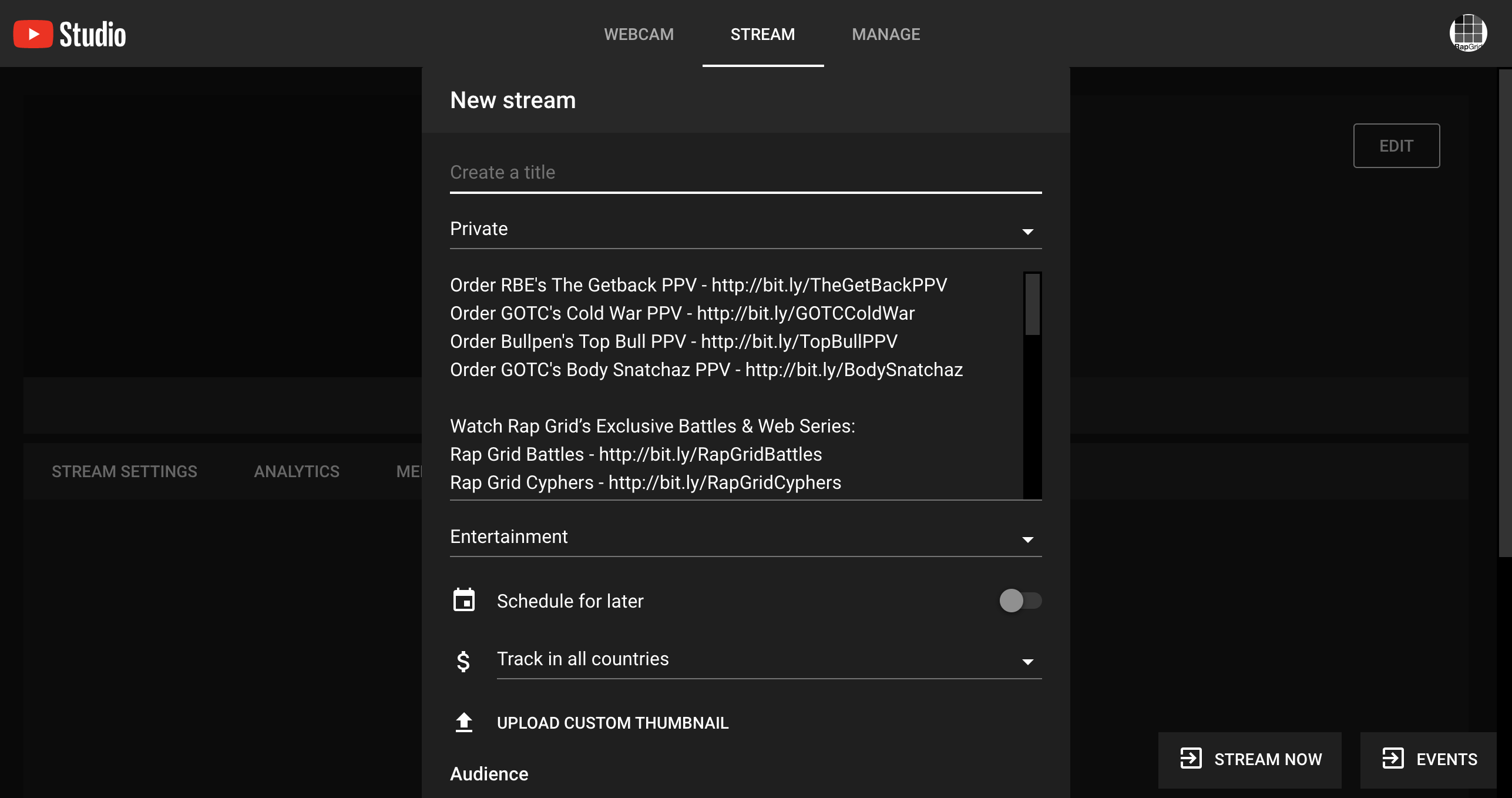 Quarterlab | New YouTube Live Control Room