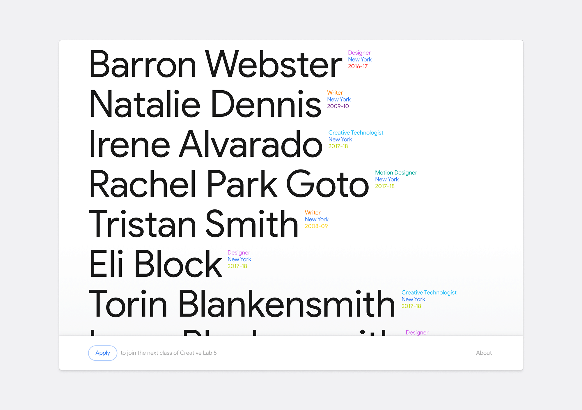 Eli Block | Google Creative Lab 5 Website