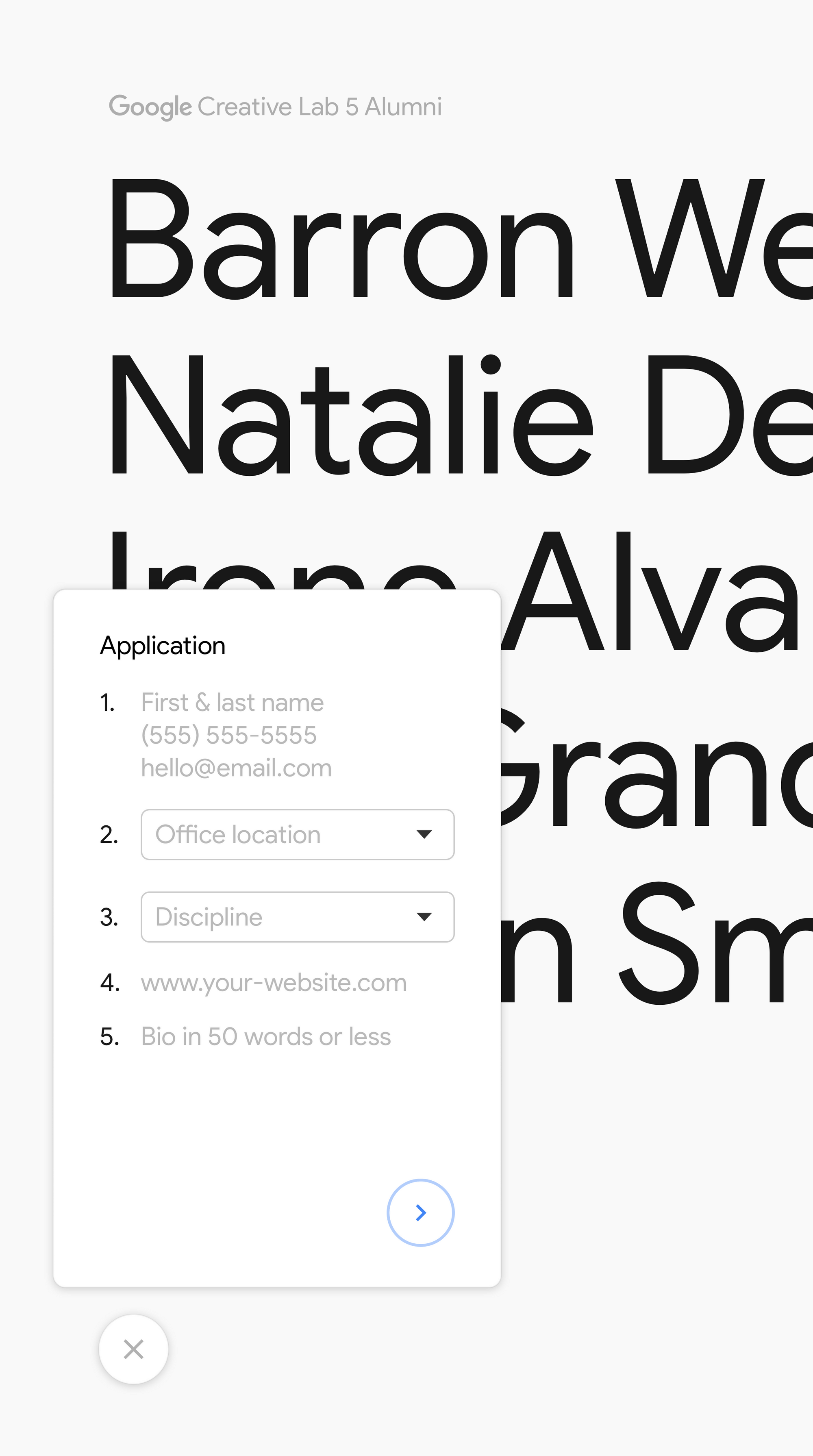 Eli Block | Google Creative Lab 5 Website