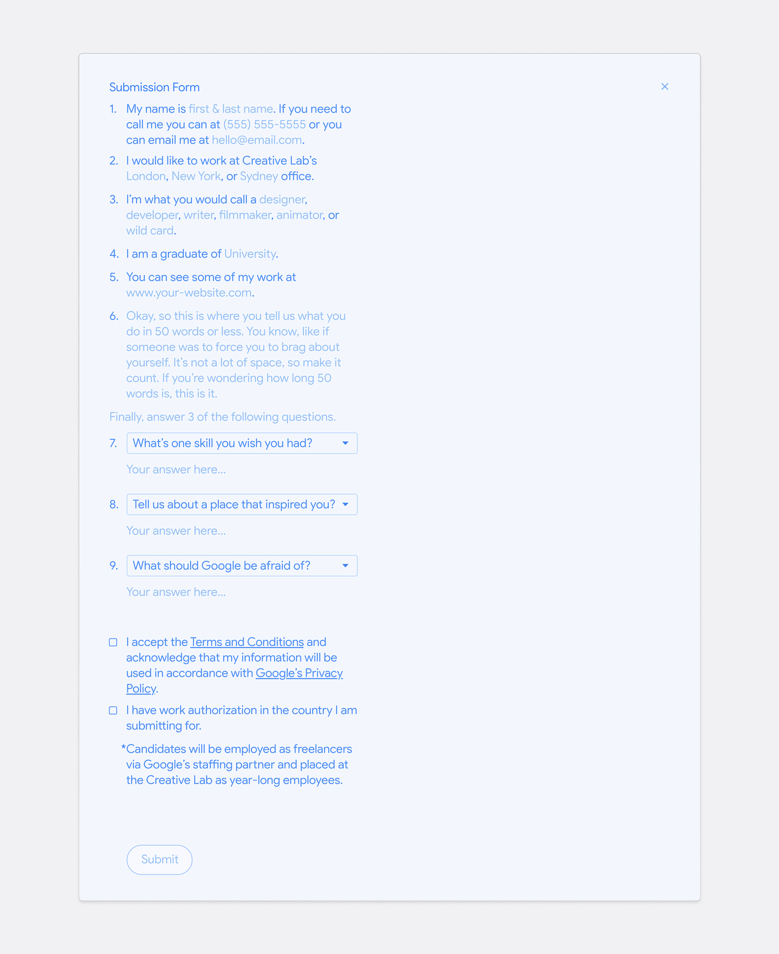 Eli Block | Google Creative Lab 5 Website