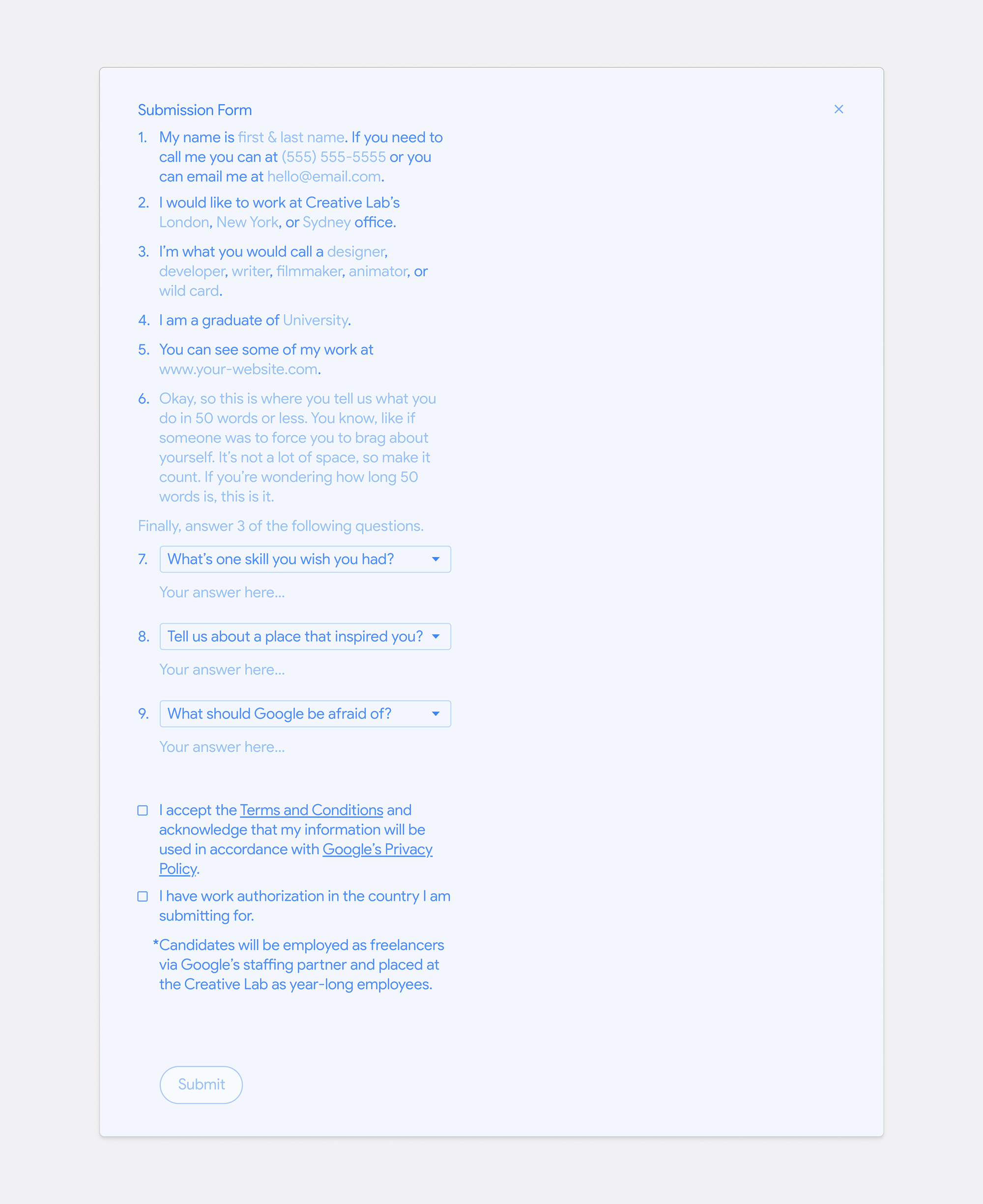 Eli Block | Google Creative Lab 5 Website