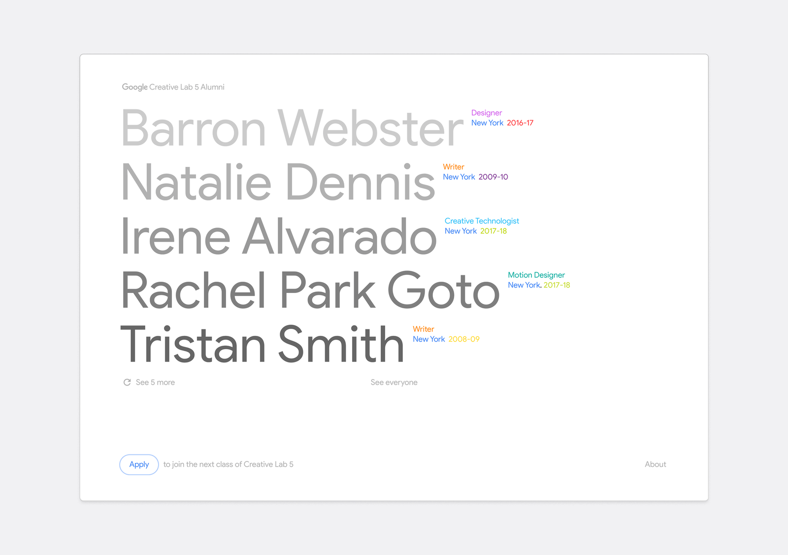 Eli Block | Google Creative Lab 5 Website