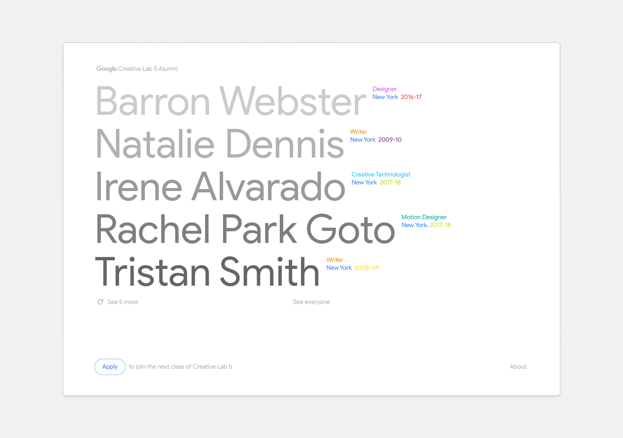 Eli Block | Google Creative Lab 5 Website