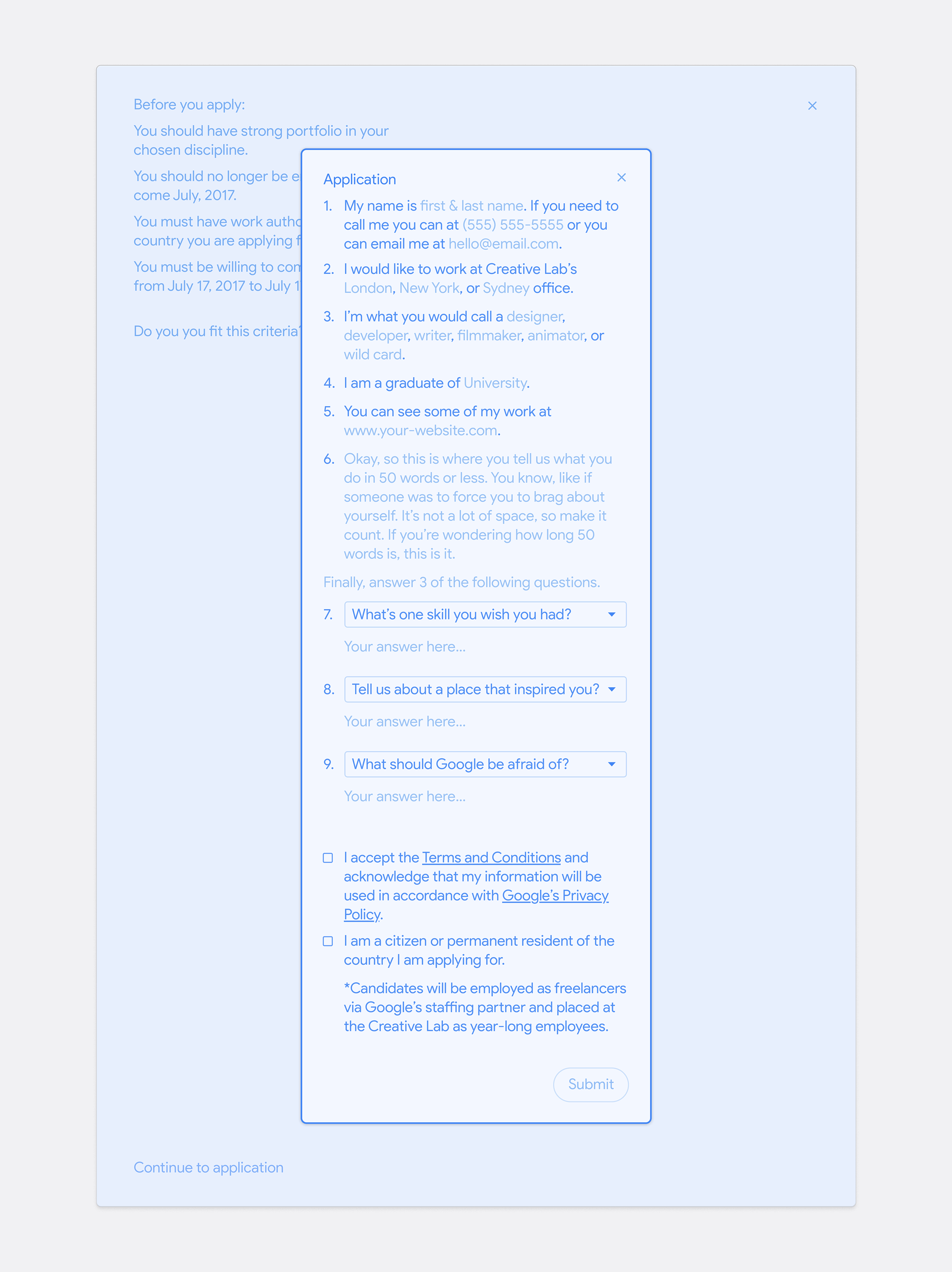 Eli Block | Google Creative Lab 5 Website