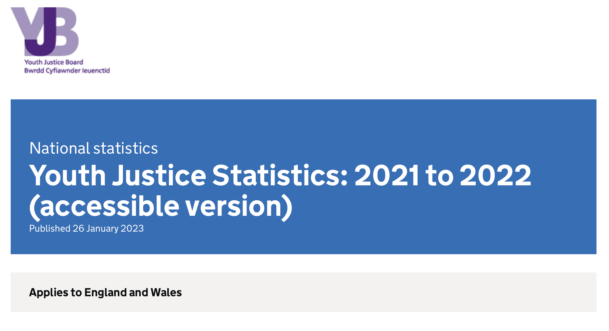 Youth Justice Statistics: 2021 to 2022 Youth Justice Statistics: 2021 to 2022