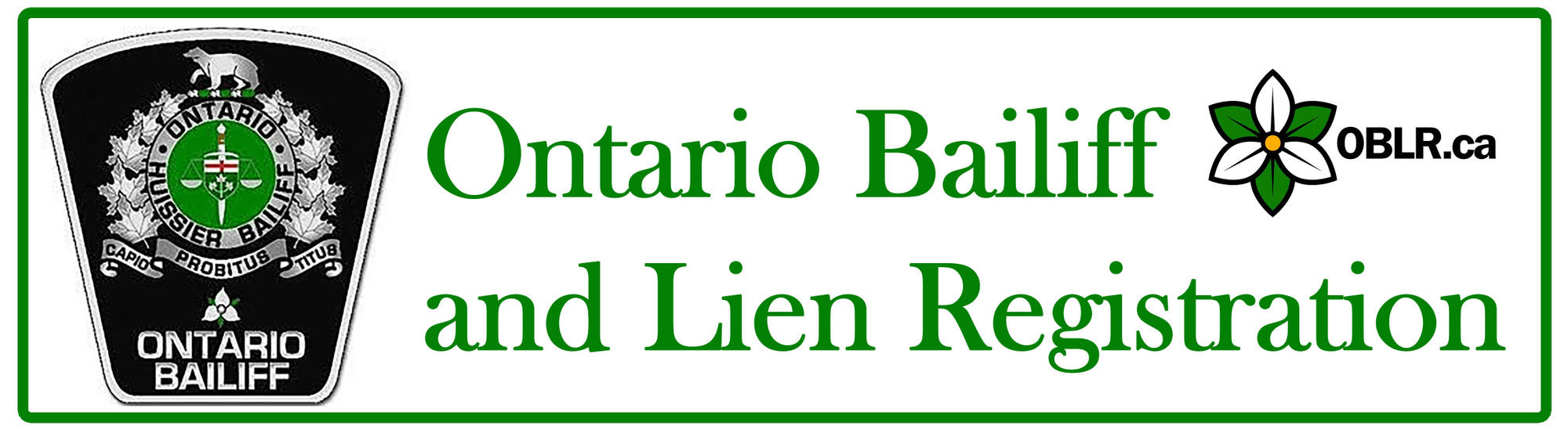 Ontario Bailiff and Lien Registration