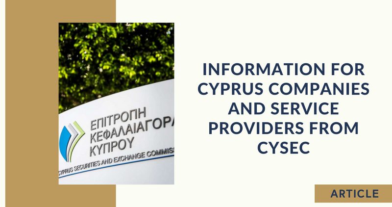 Information for Cyprus Companies and Service Providers From CySEC