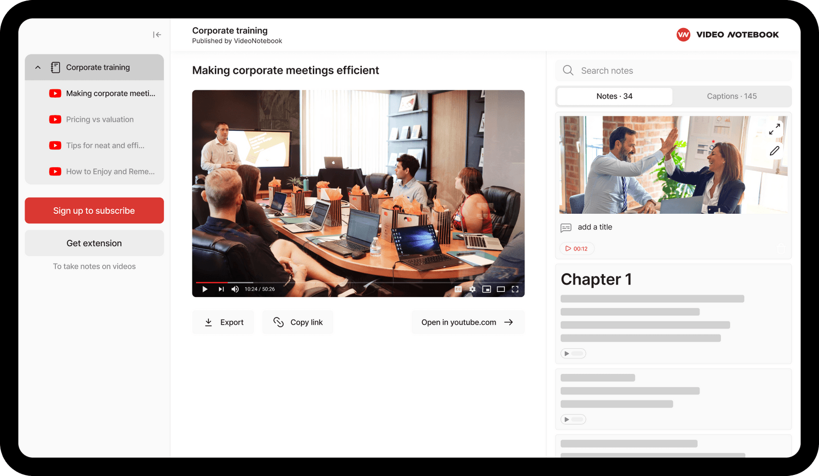 Videos made Browsable & Searchable - Video Notebook