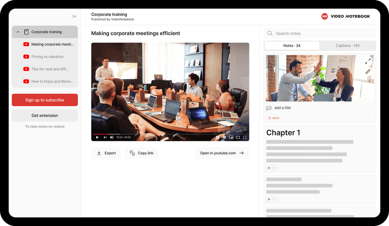Videos made Browsable & Searchable - Video Notebook