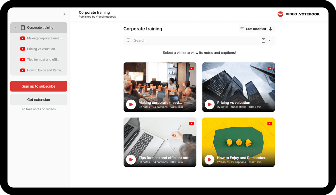 Videos made Browsable & Searchable - Video Notebook