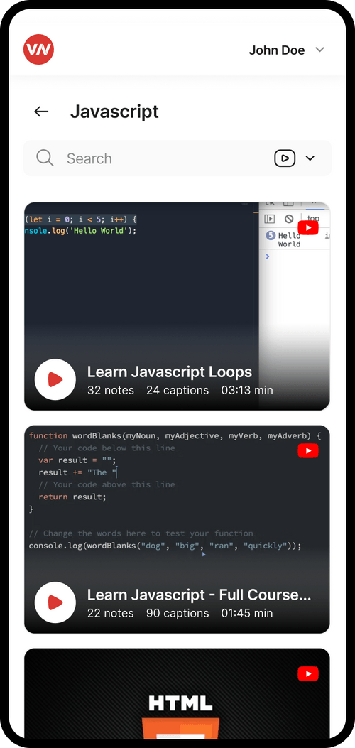 Video Screenshots and Notes - YouTube & more