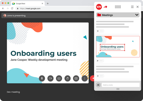 Meeting Screenshots and Notes - Zoom & Google Meet
