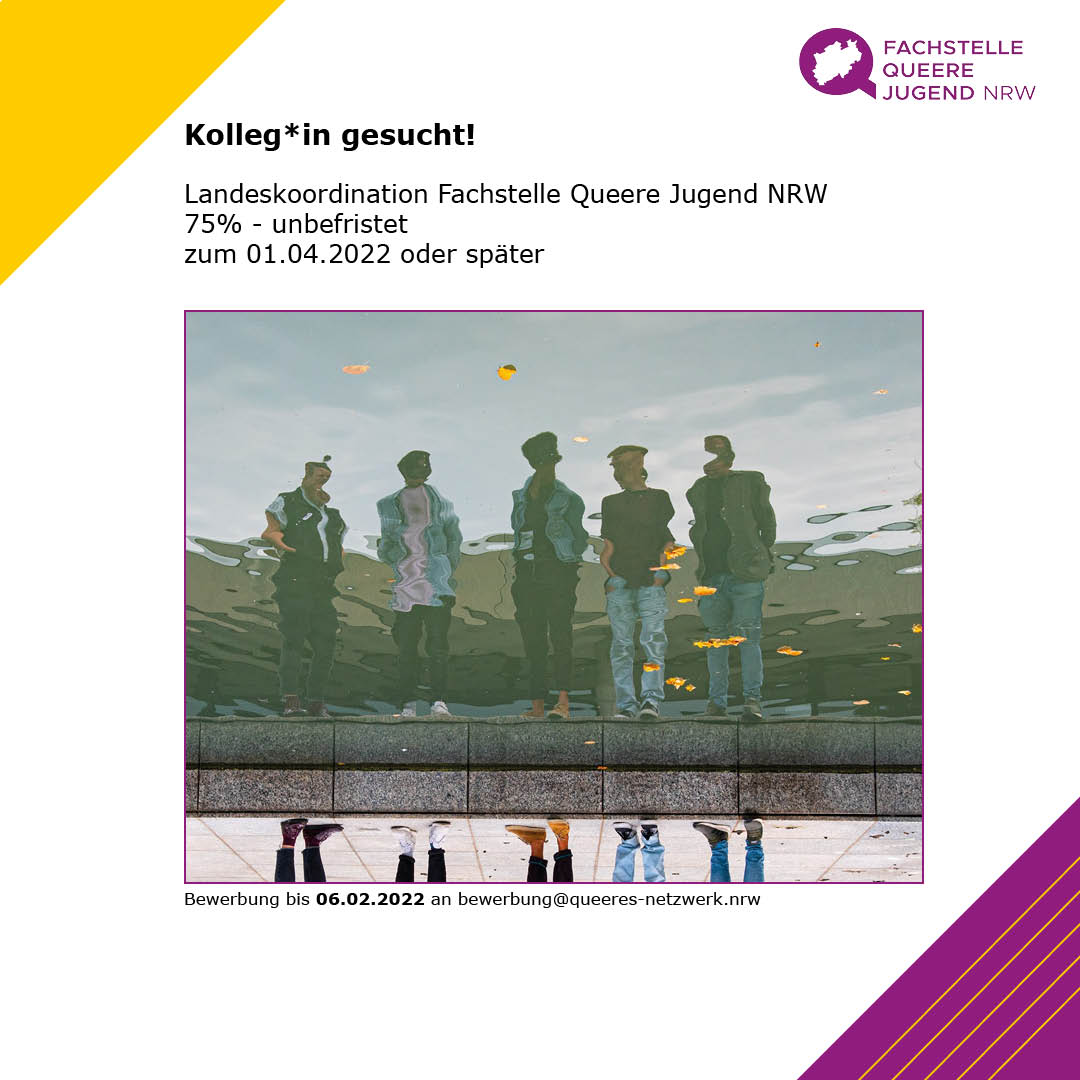 Verstärkung für die Fachstelle Queere Jugend NRW gesucht!