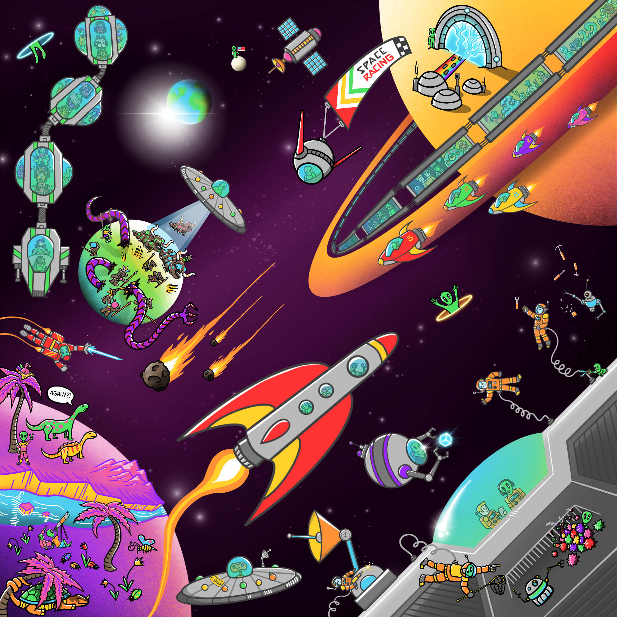 Space Exploration "iSpy" Style Artwork Illustration for Cleverlike ...