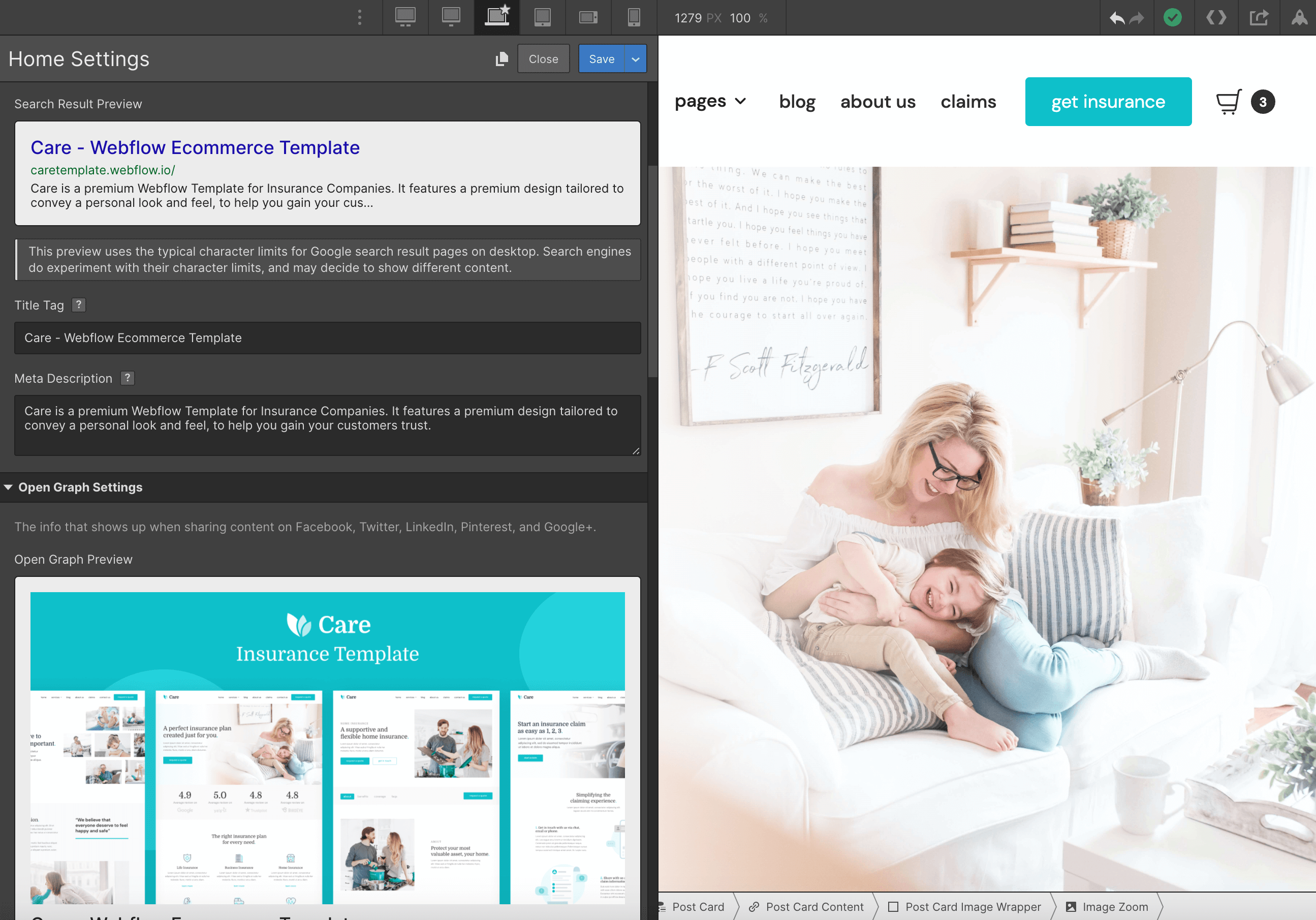 Start Here - Care - Webflow Ecommerce Template