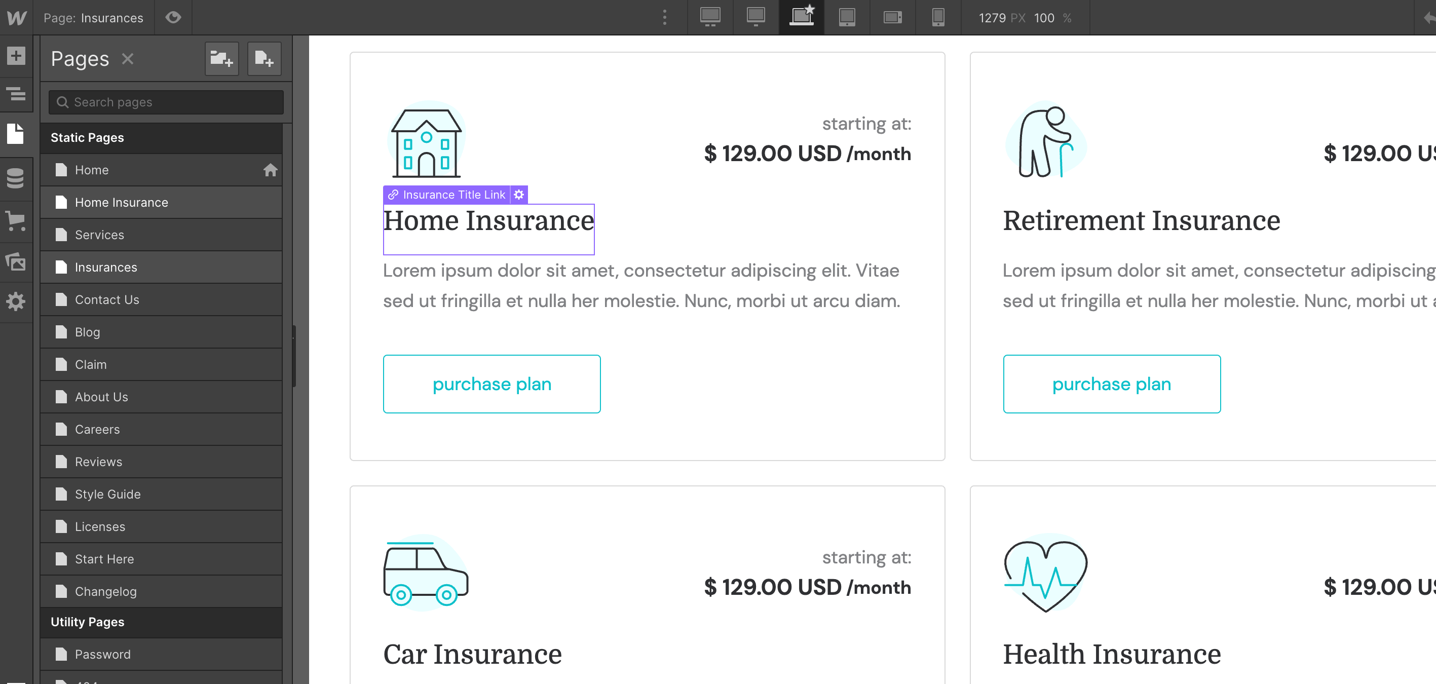 Start Here - Care - Webflow Ecommerce Template