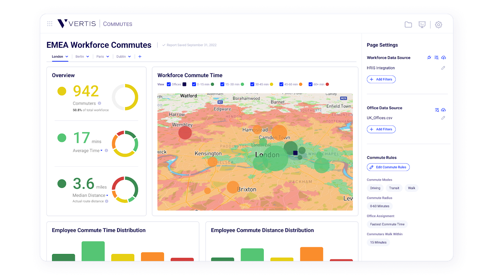 Vertis Workforce Platform 4X faster with TravelTime API