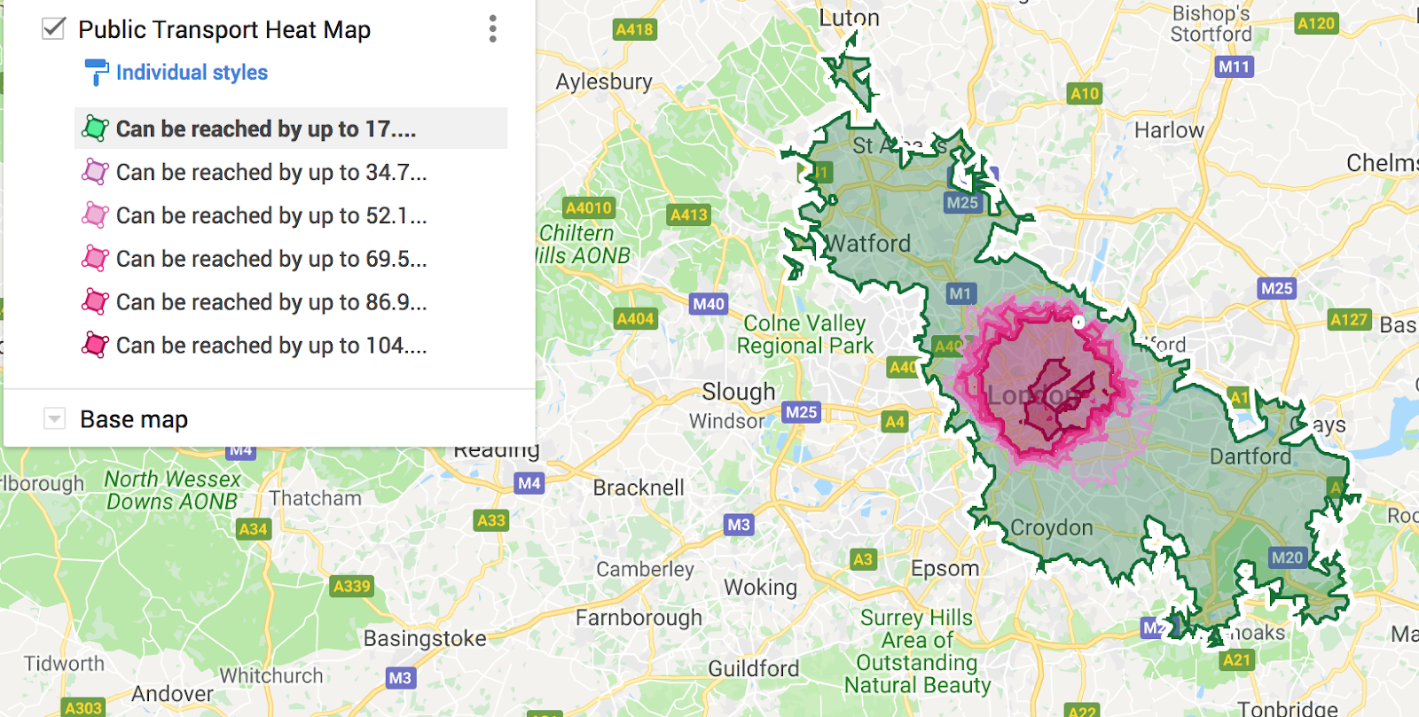 Using KML to Deliver Travel Time Isochrone Maps | Blog