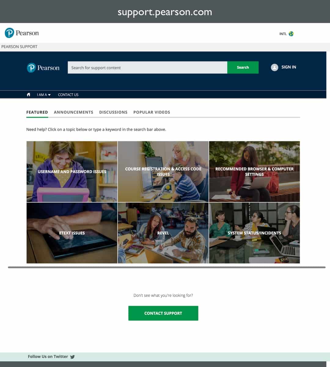 Inspiring Pearson to provide better online support for products and ...