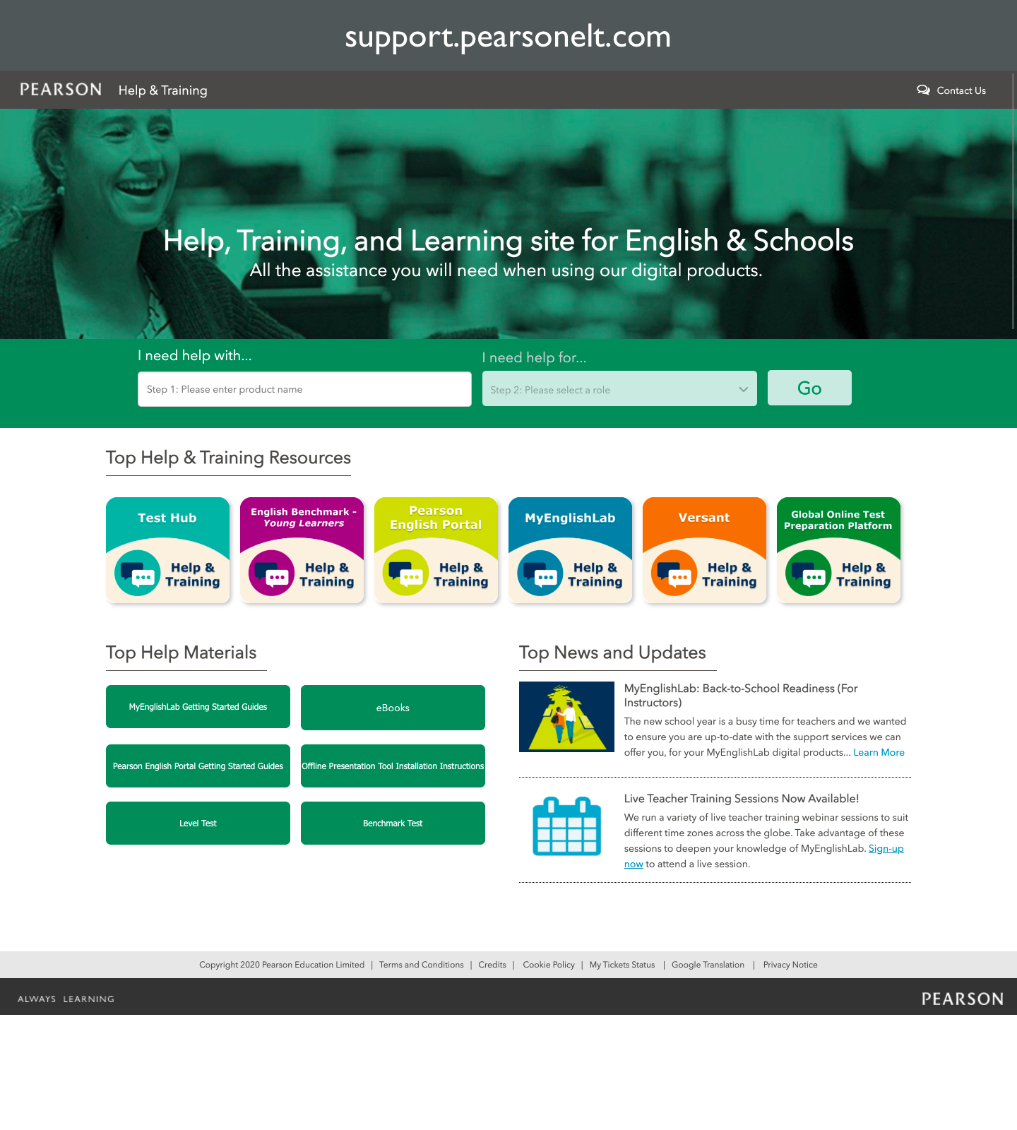 Inspiring Pearson to provide better online support for products and ...
