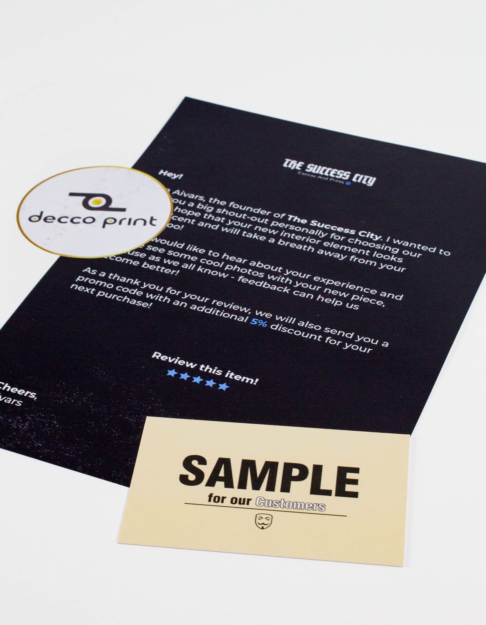 Free custom print product sample from Printseekers