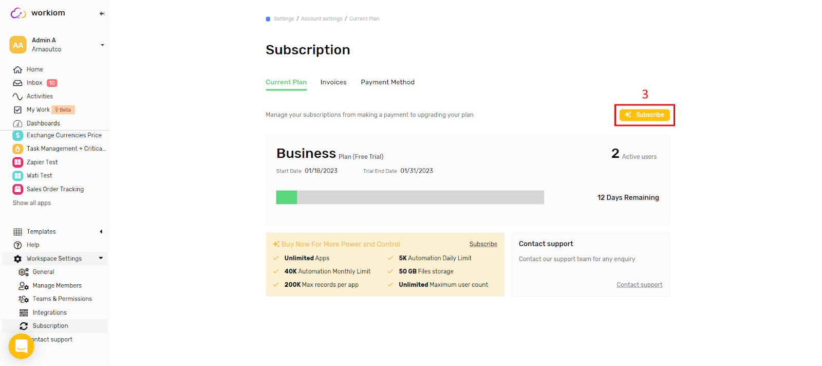 Workiom | How to Subscribe in Workiom