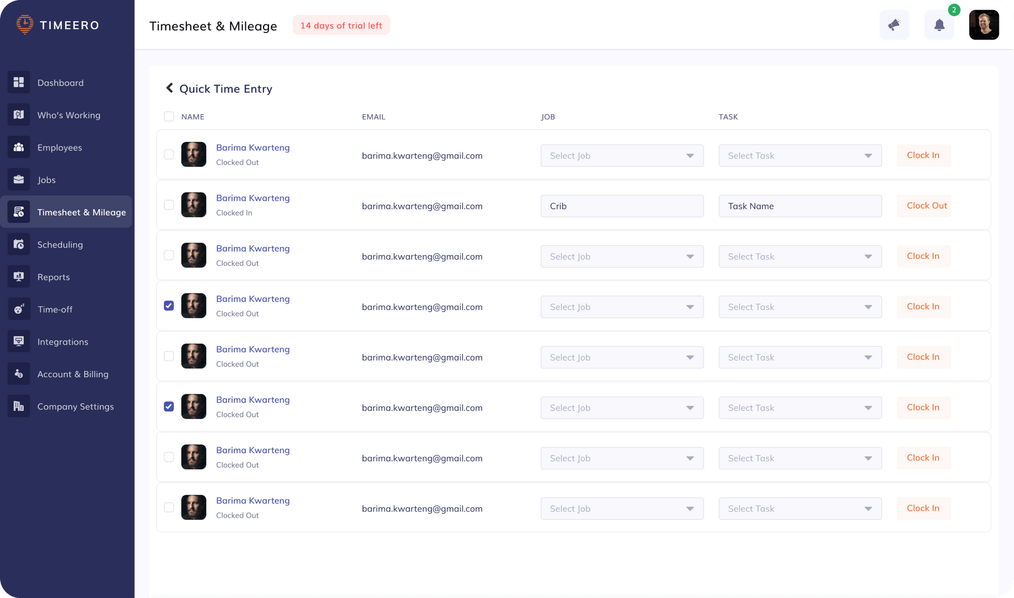 Timeero - GPS Time Tracking And Mileage Tracking App