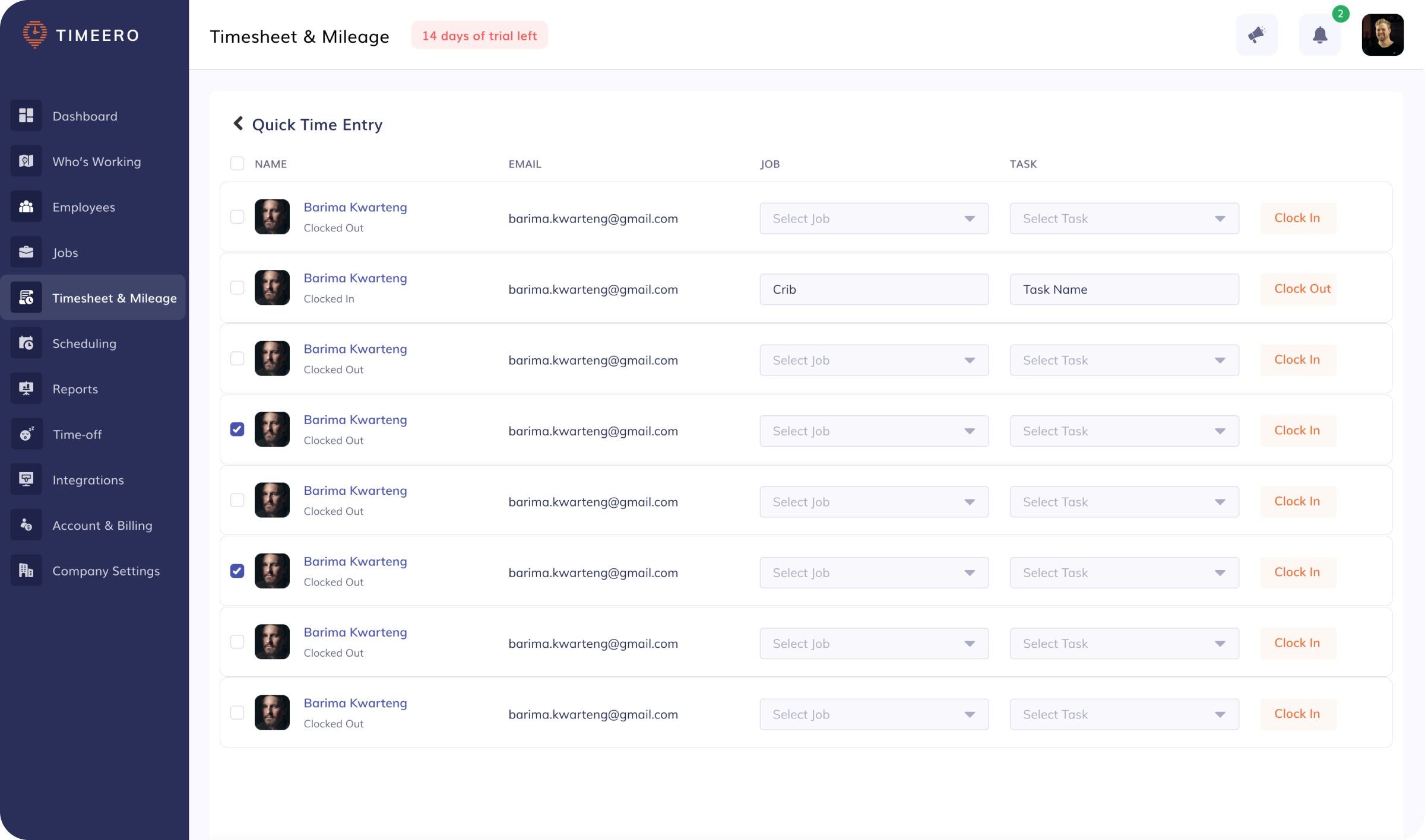 Timeero - GPS Time Tracking And Mileage Tracking App