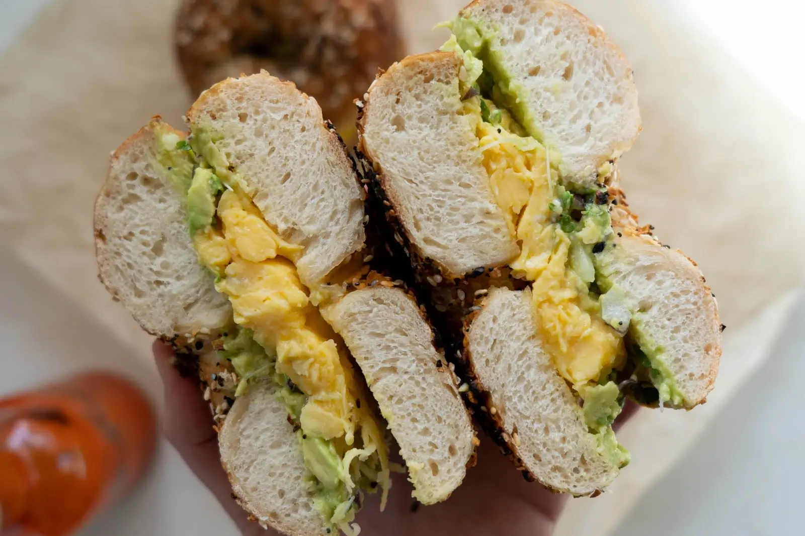 Easy Vegetarian Bagel Breakfast Sandwich
