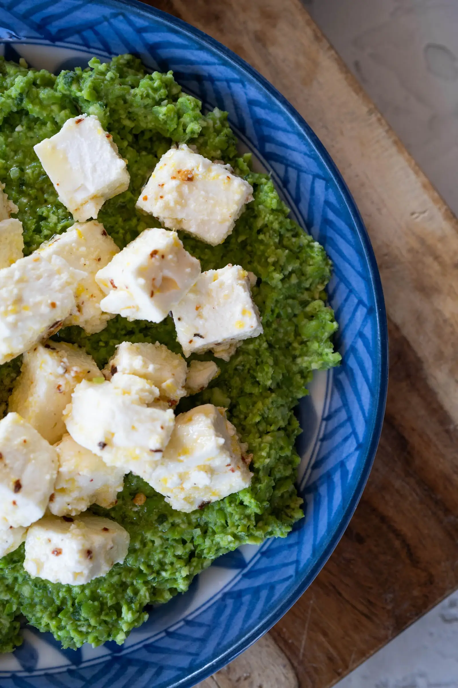 Pea and Mint Dip with Marinated Feta