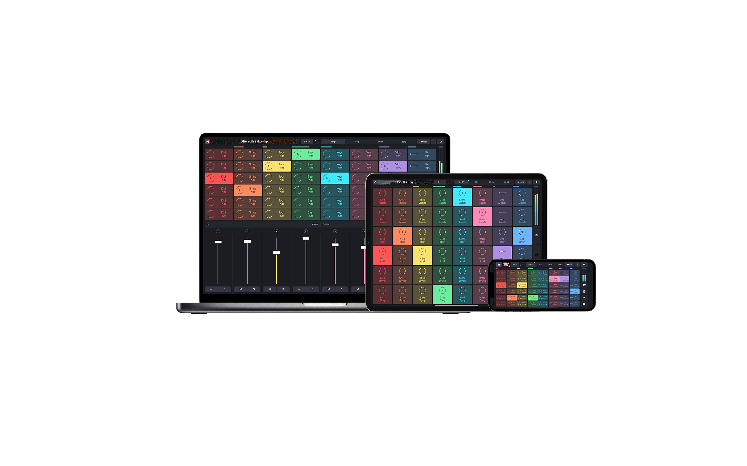 Remixlive music creation app for iOS, Mac & Android