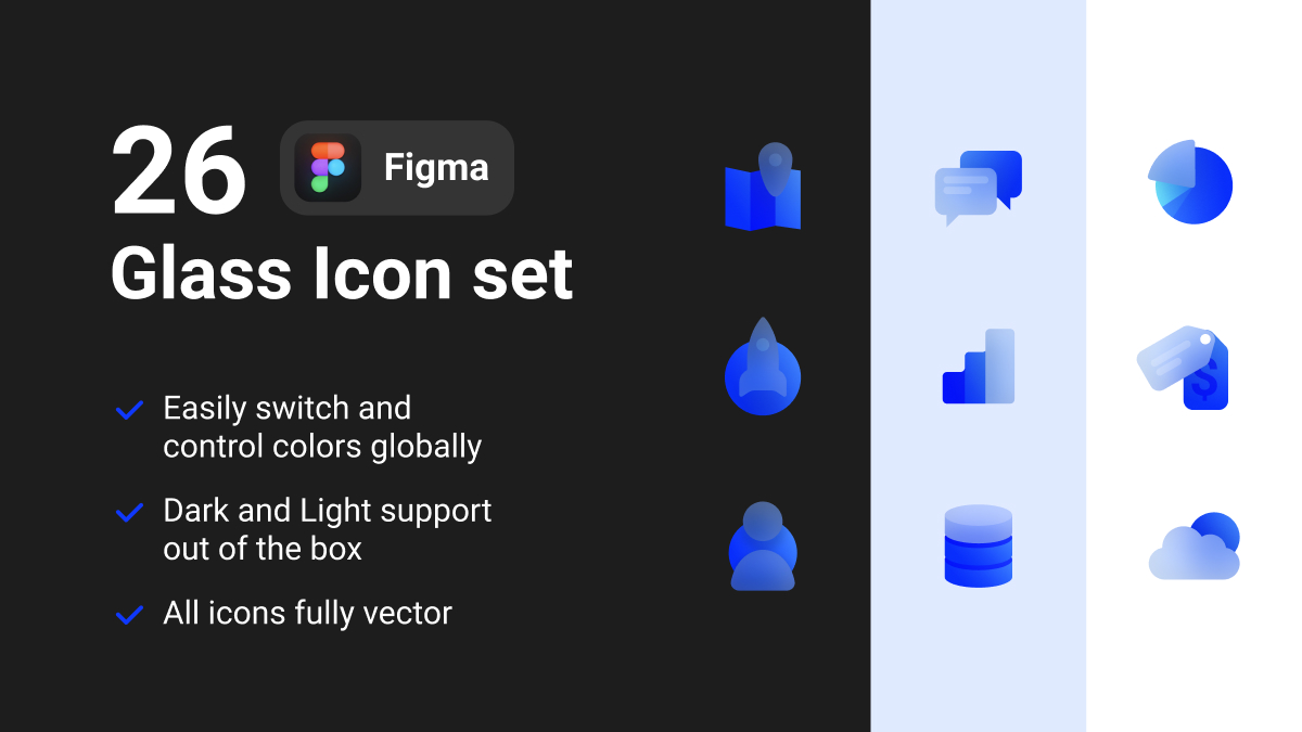 26 High-quality glass icon pack