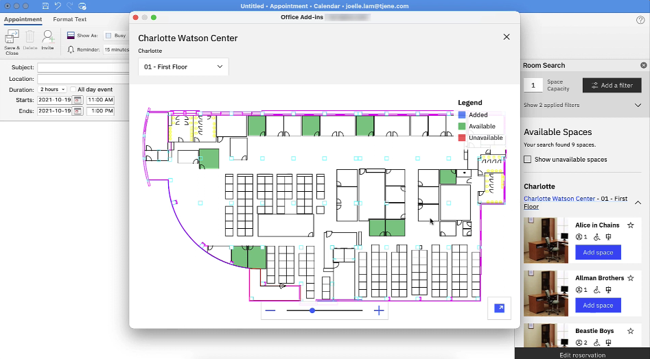 IBM TRIRIGA Demo: Integrating the Reservation App within Microsoft Outlook