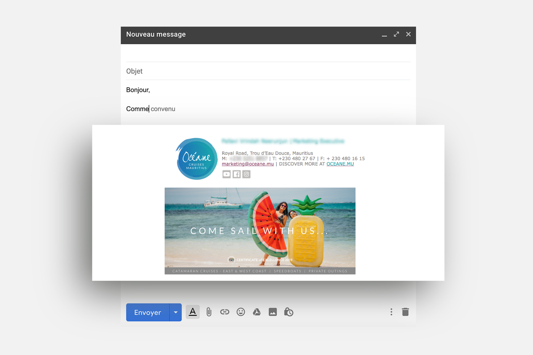 Uno Agency: Océane Cruises Mauritius