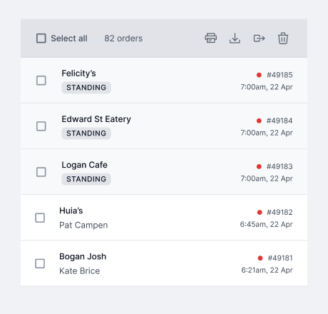 Standing orders | HospoConnect