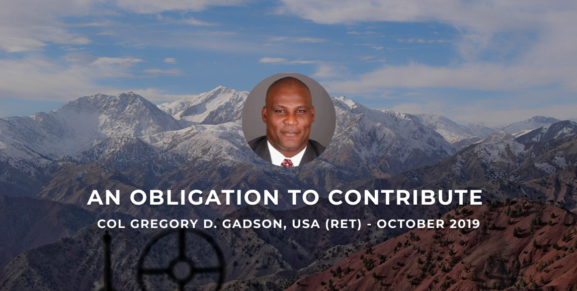 COL Gregory D. Gadson, USA (Ret): An Obligation to Contribute ...