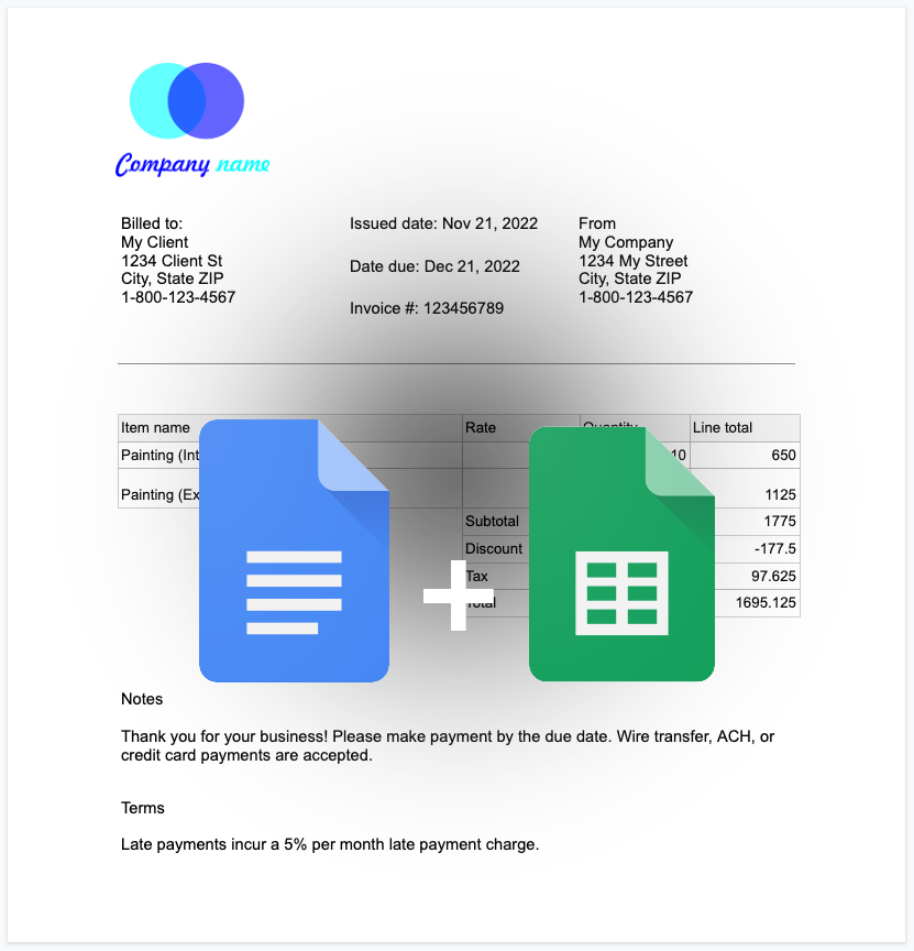 How To Create An Invoice Using Google Docs And Google Sheets Invoicer ai