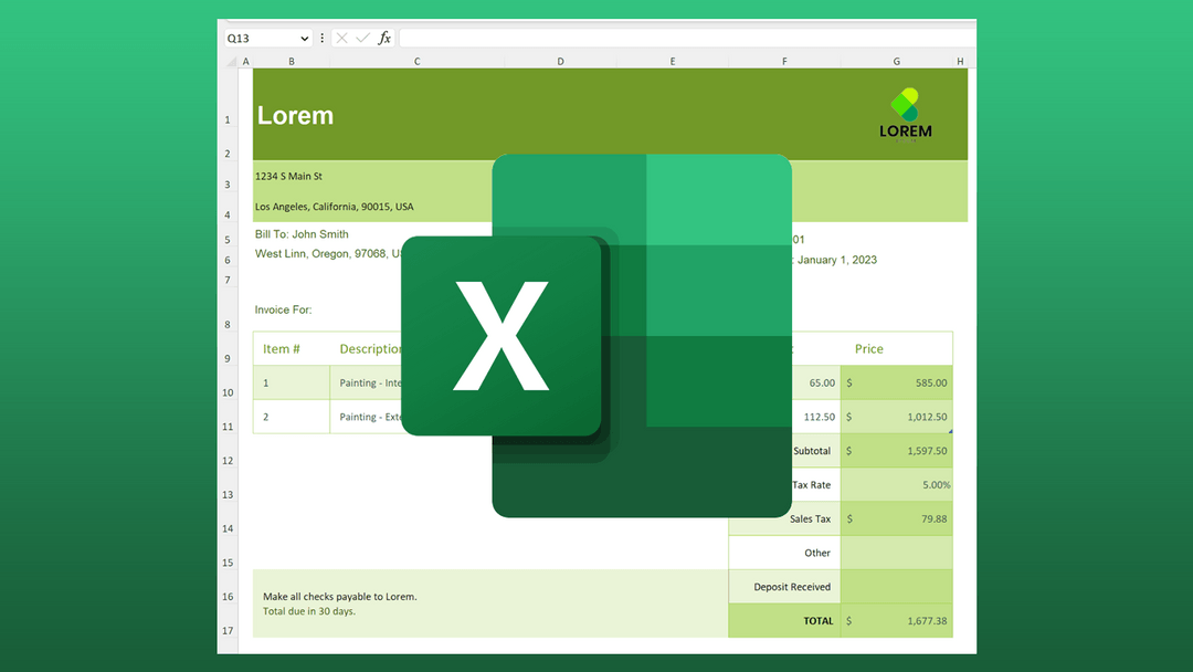 How to Make an Invoice in Excel - Invoicer.ai