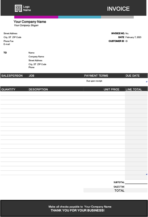 Excel Invoice Templates