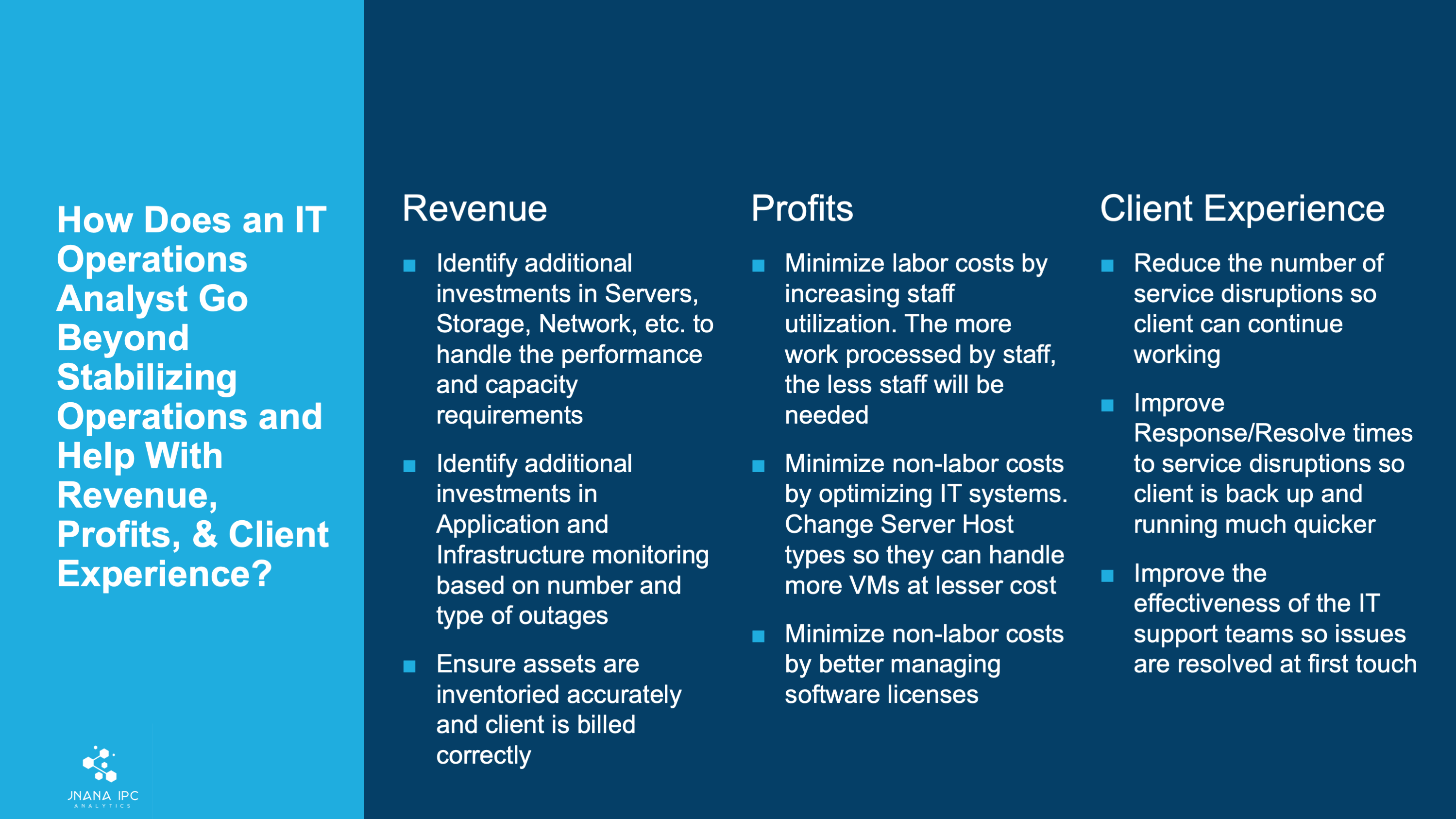How Does An IT Operations Analyst Go Beyond Stabilizing Operations?